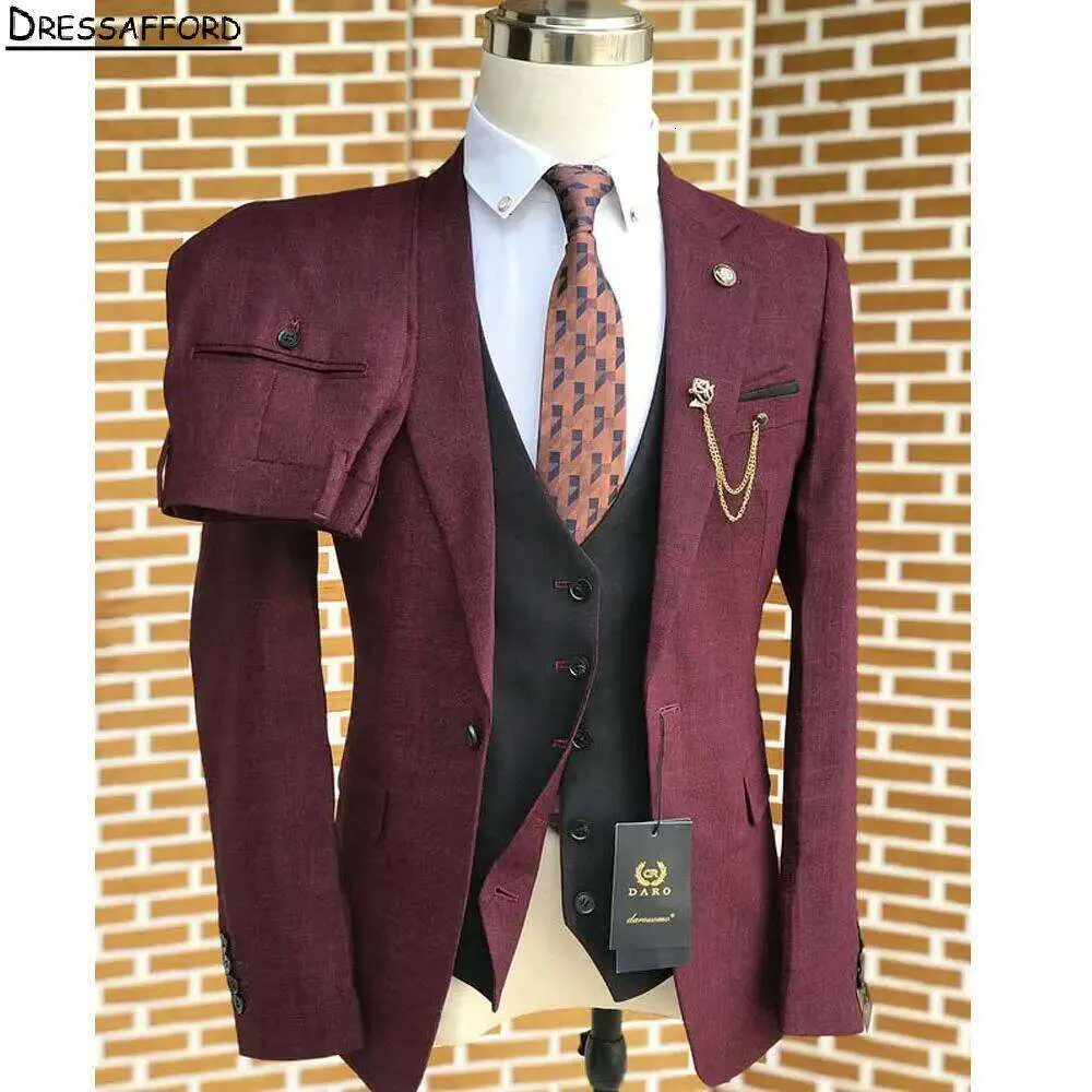 Dark Red Formal Spring Notion Tuxedo For Men Perfect For Business ...