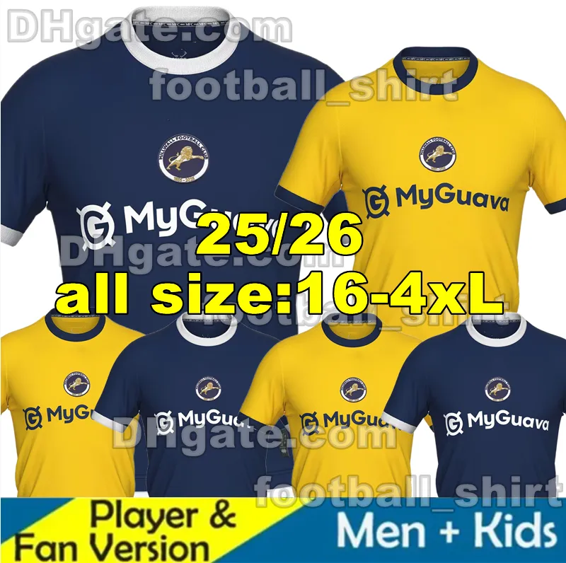 Millwall Soccer Jerseys 4XL 2025 2026 Mens & Kids Football Shirts With ...