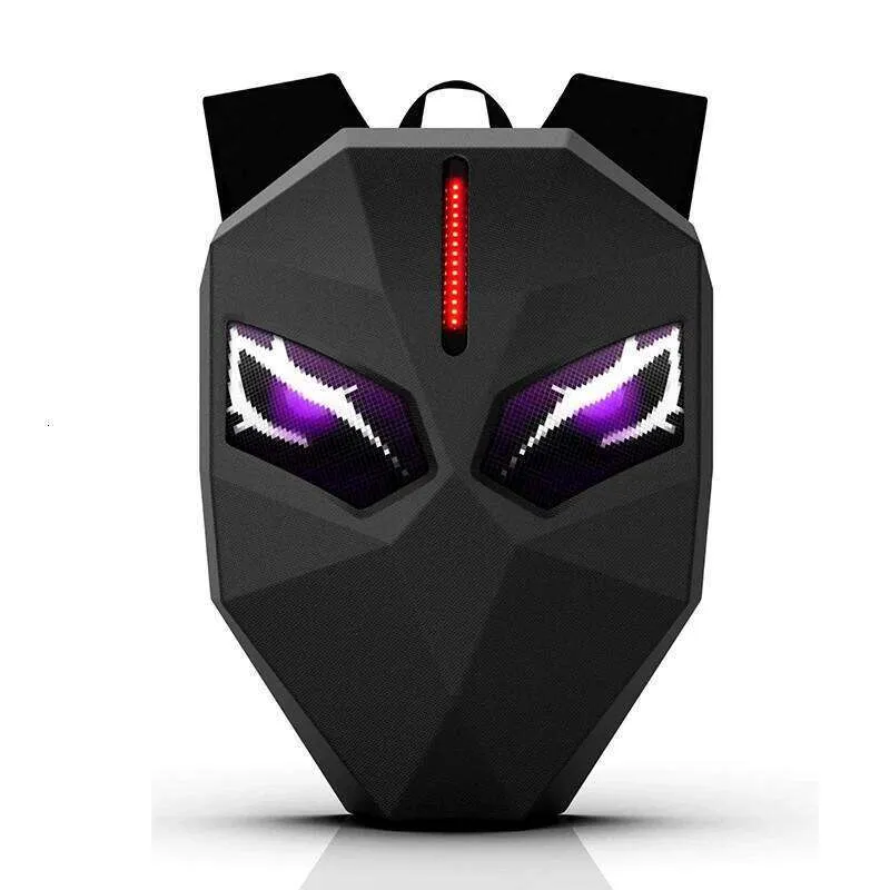 LED Knight Hard Shell Luminous Eye Backpack: Waterproof Laptop Backpack ...