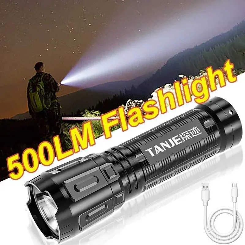 Powerful LED Flashlight: Waterproof USB Rechargeable Torch For Camping ...