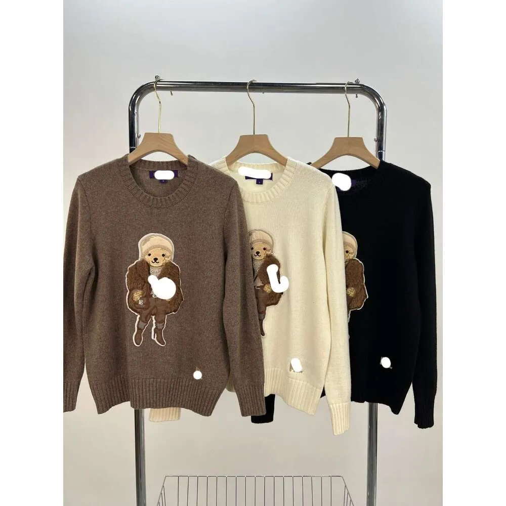 New LF Round Neck Bear Cartoon Casual American Style Cashmere Knitwear ...