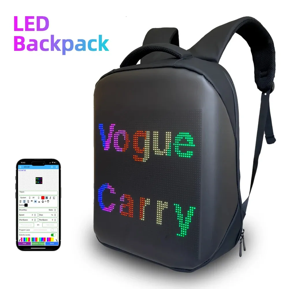 LED Locomotive Backpack Screen WIFI Bluetooth Advertising Display Bag ...