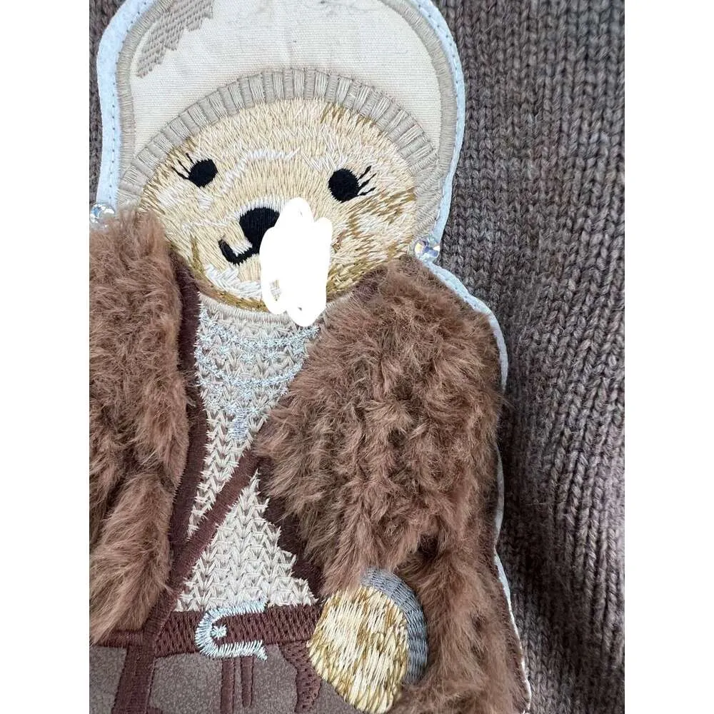 New LF Round Neck Bear Cartoon Casual American Style Cashmere Knitwear ...