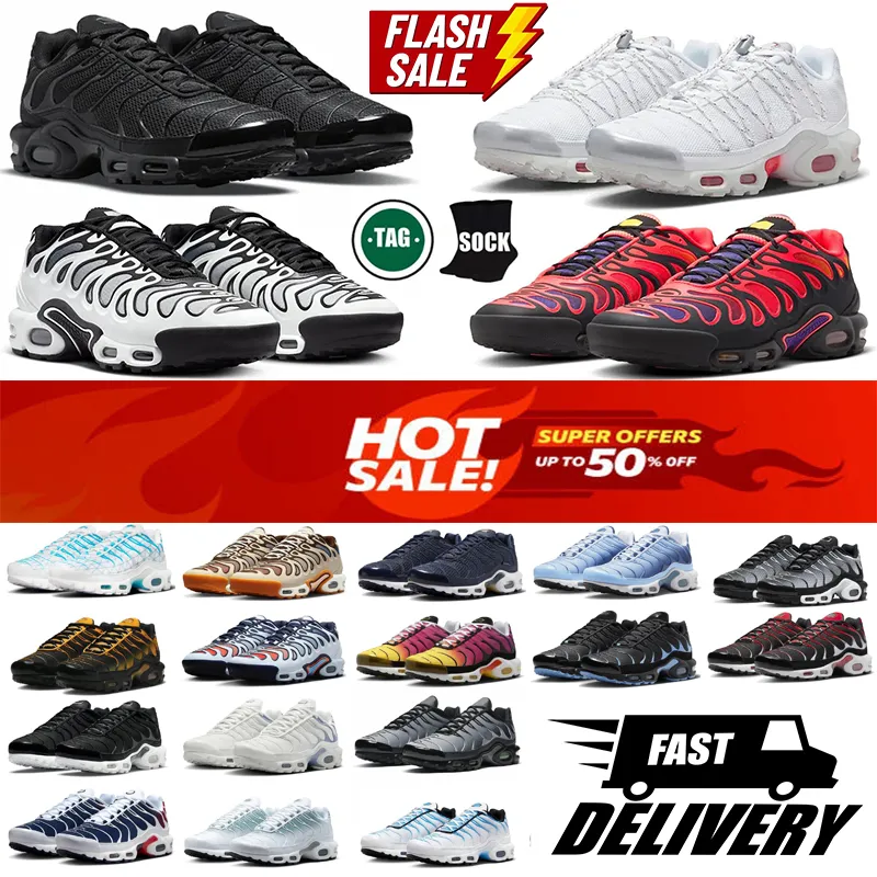 Tn Plus Designer Shoes Mans Trainers Triple Black White Unity Running ...