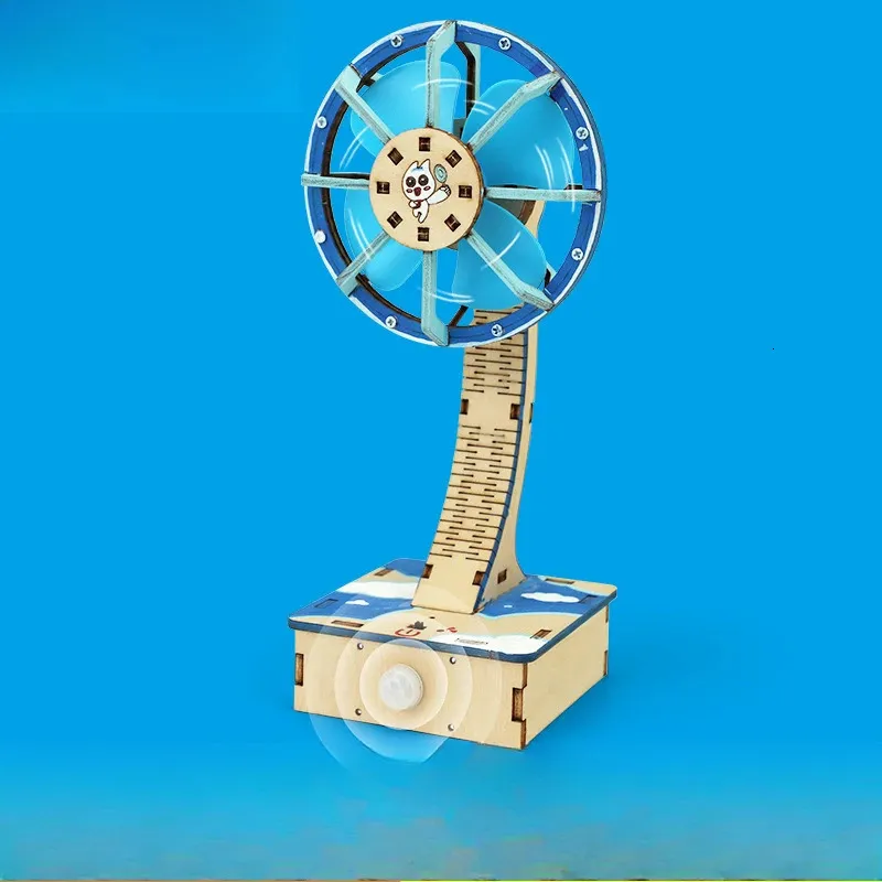 DIY Wooden Sensor Fan Kit Gesture Control IR Motor Circuit Science ...