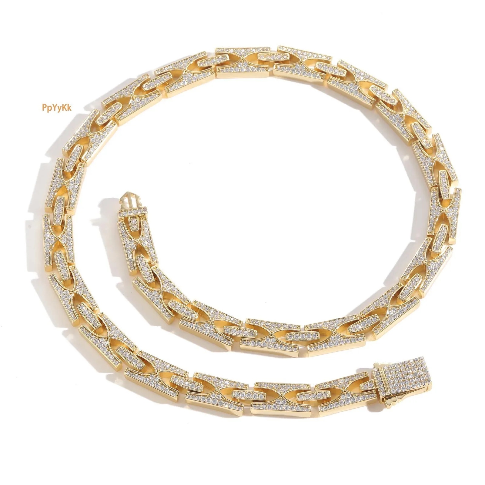 H Shaped 10mm Cuban Link Chain Necklace For Men Spring Clasp Design ...