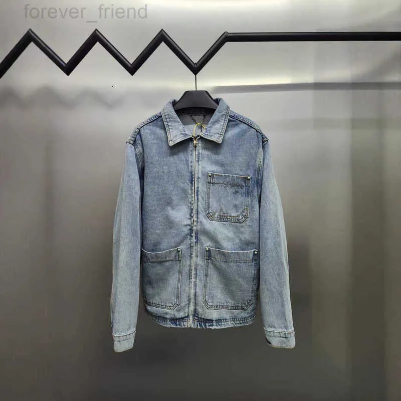 Men's Designer High-Quality Denim Jacket with Pearl Button, Zipper ...