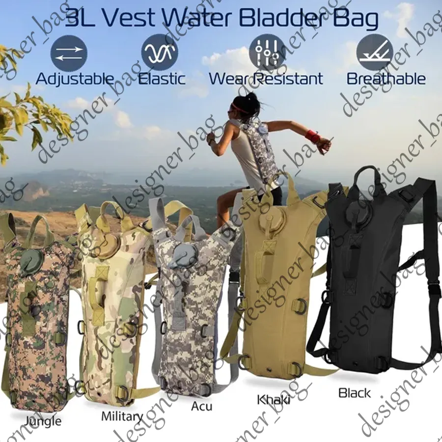 Tactical Hydration Pack 3L Water Bladder Backpack For Hiking, Biking ...