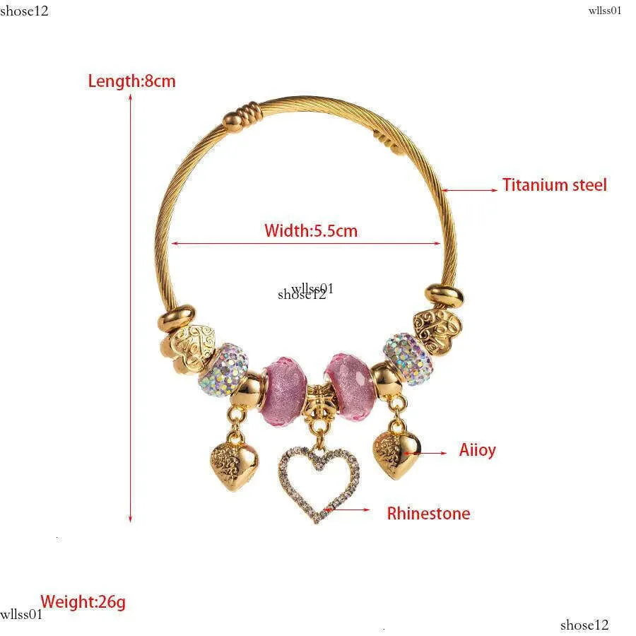 Trendy 2025 Sterling Silver Charm Jewelry Gold Crystal Adjustable Cuff ...