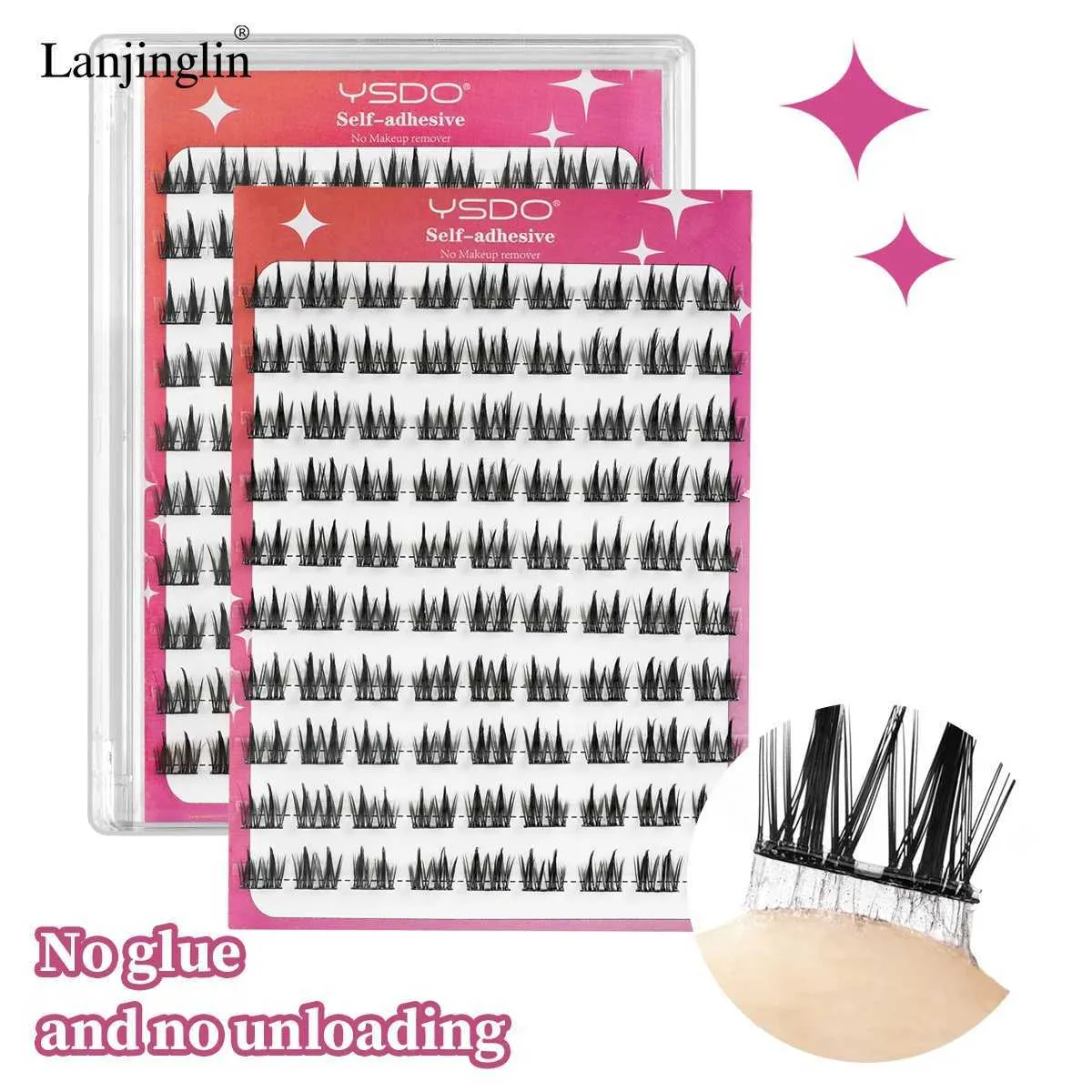Self-Adhesive Cluster Eyelashes, No Glue Needed, Individual Lashes ...