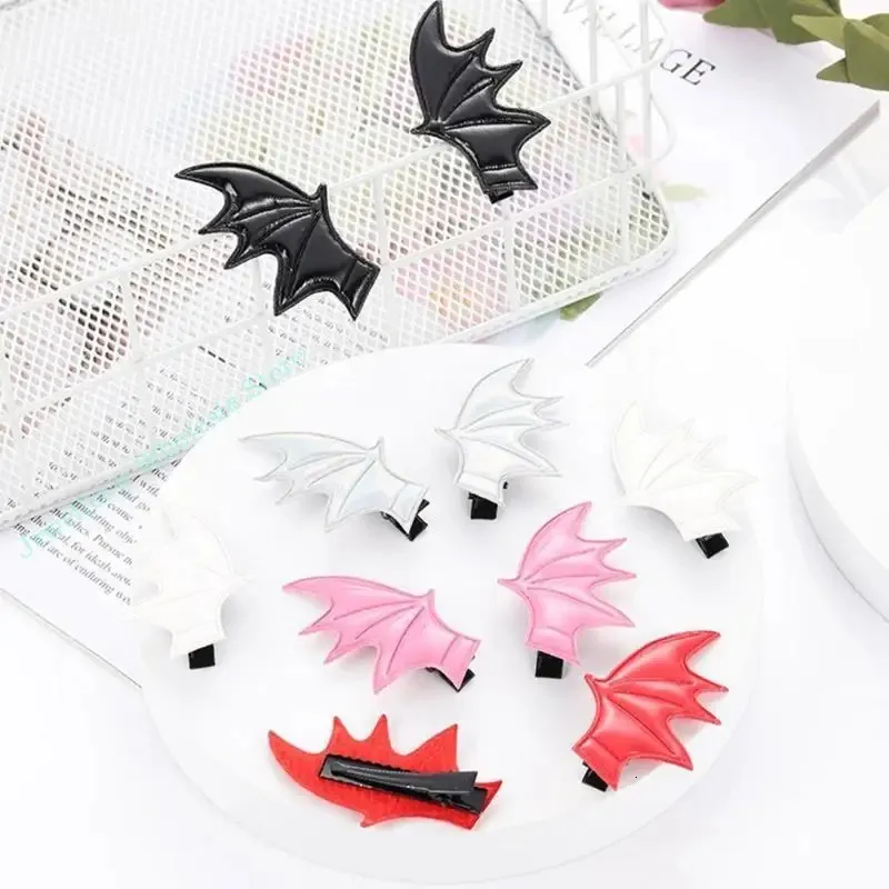 Girls Hair Clips Gothic Halloween Cosplay Devil Wing Hairpin Headwear ...