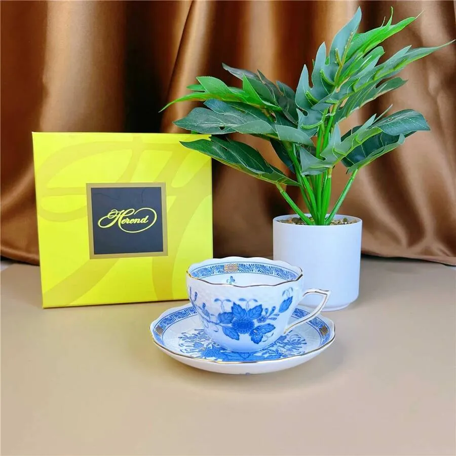 Basket Coffee and Ceramic Cup Saucer Set Gift Box, Bone China ...