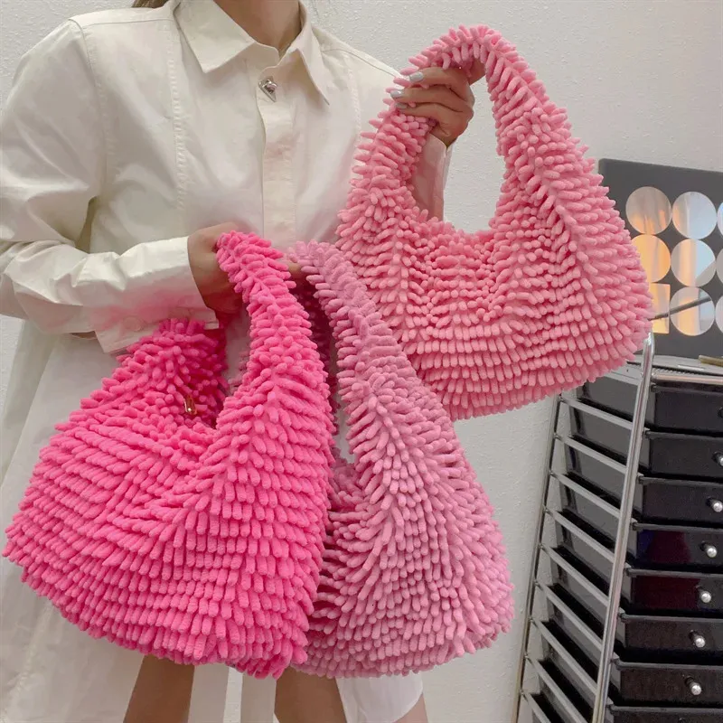Candy Color Women's Faux Fur Purse Handbag, Vintage Furry Ladies ...