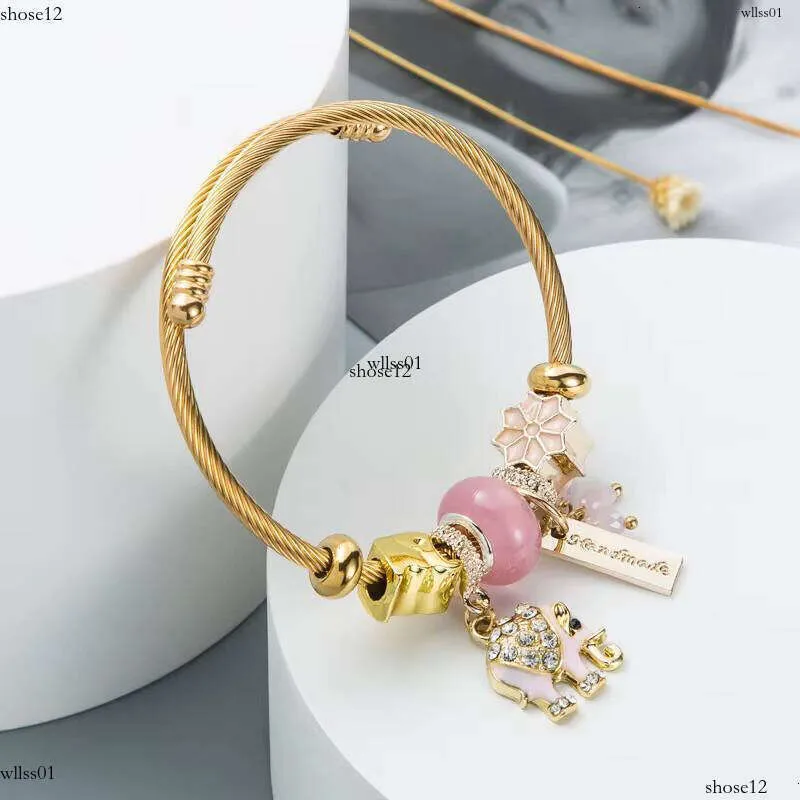 Trendy 2025 Sterling Silver Charm Jewelry Gold Crystal Adjustable Cuff ...