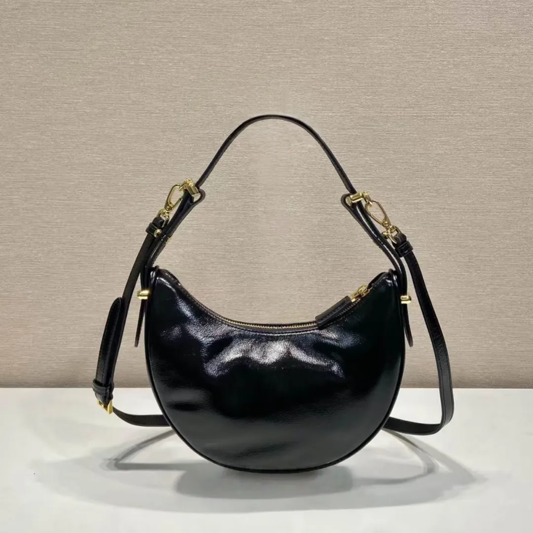 Top Quality Small Half-Moon Bag in Oiled-Wax Leather with Dual Straps ...