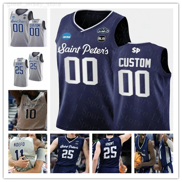 Personalized College Basketball Jersey Featuring Saint Peters, Peacocks ...