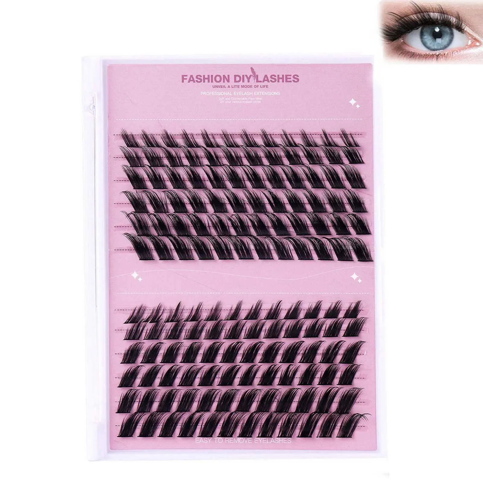 Winged False Eyelashes: Extension Clusters, Volume, Oblique Fox, Fluffy ...