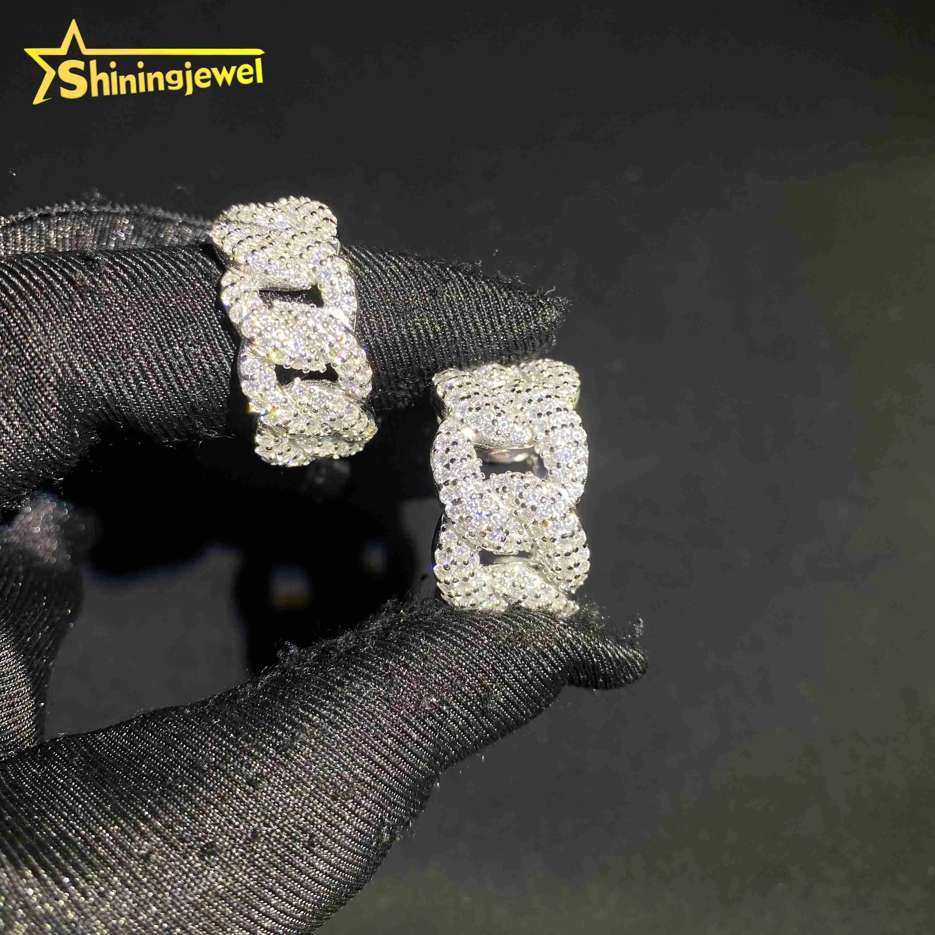 High Quality Custom Iced Out Hip Hop Men's Jewelry Round Diamond Cuban ...