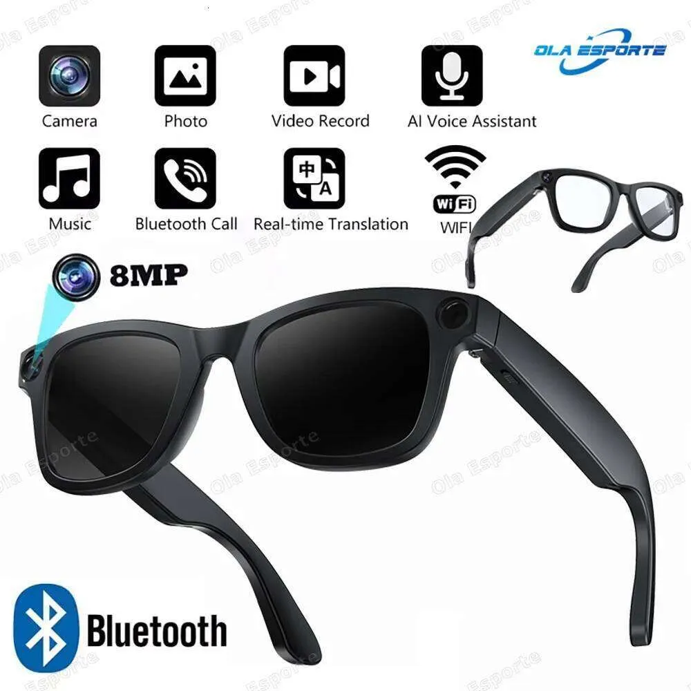 AI Dual Lens Smart Sunglasses 800W Camera, Bluetooth Call, Voice ...