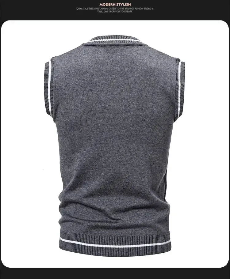 Autumn and Winter Men's Warm Sweater Vest, Fashionable Casual College ...