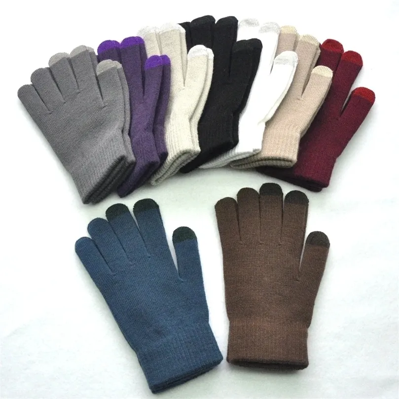 Winter Warm Knitted Three Finger Touch Screen Gloves for Men, Women ...