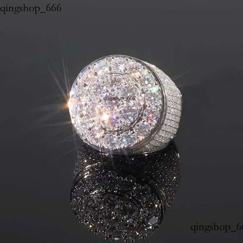 Hip Hop Style 14K Gold VVS Moissanite Men's Self Defence Ring With Iced ...