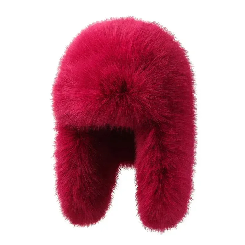Winter Warm Lei Feng Hat Women's Faux Fur Outdoor Thickened Trapper ...