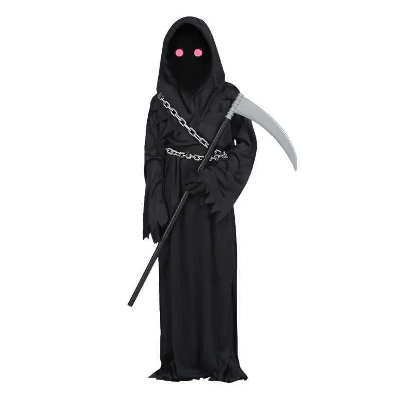 Children's Halloween Devil Costume: Black And Red Reaper Horror Game ...