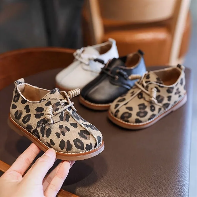 Children's Spring One-Step Baby Shoes Leather Leopard Single Shoes for ...