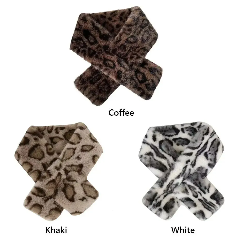 Cute, Thick, Warm Leopard Print Scarf - Soft, Windproof Plush Scarf ...