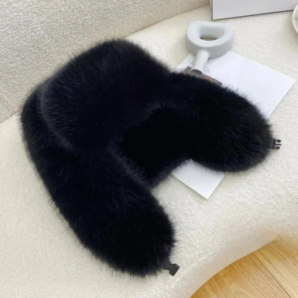 Soft Faux Mink Fur Plush Lei Feng Hat Solid Color Windproof Ear ...