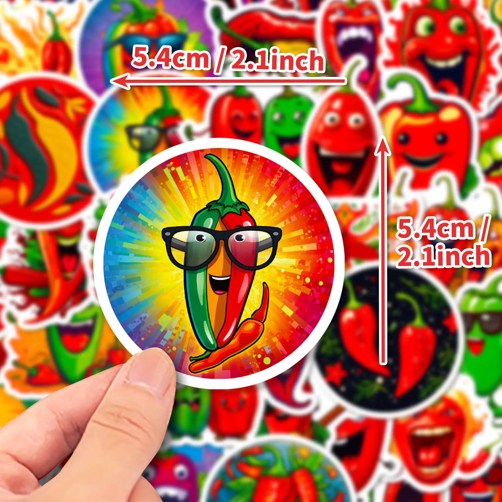 50 Funny Expression Chili Stickers: Independent Personality DIY ...