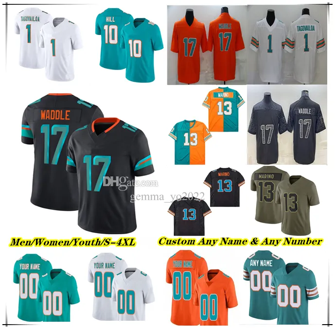 Tua Tagovailoa Football Jersey Dan Marino Tyreek Hill Jaylen Waddle De ...