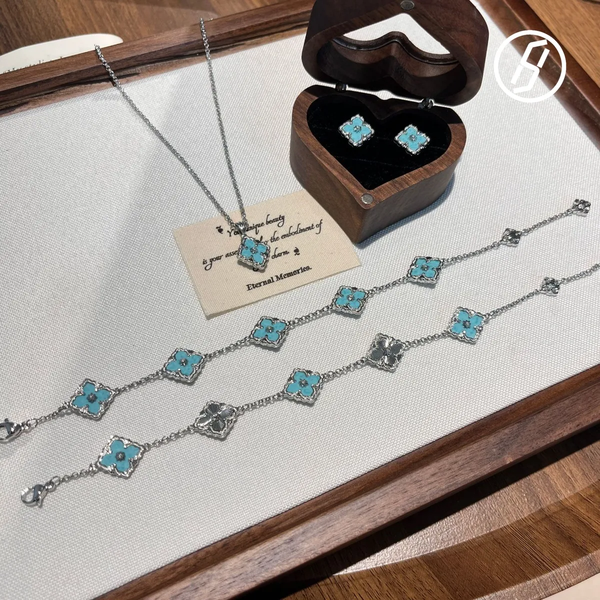 Italian Drawing Craft Four Leaf Clover Necklace ... From Shiji ...