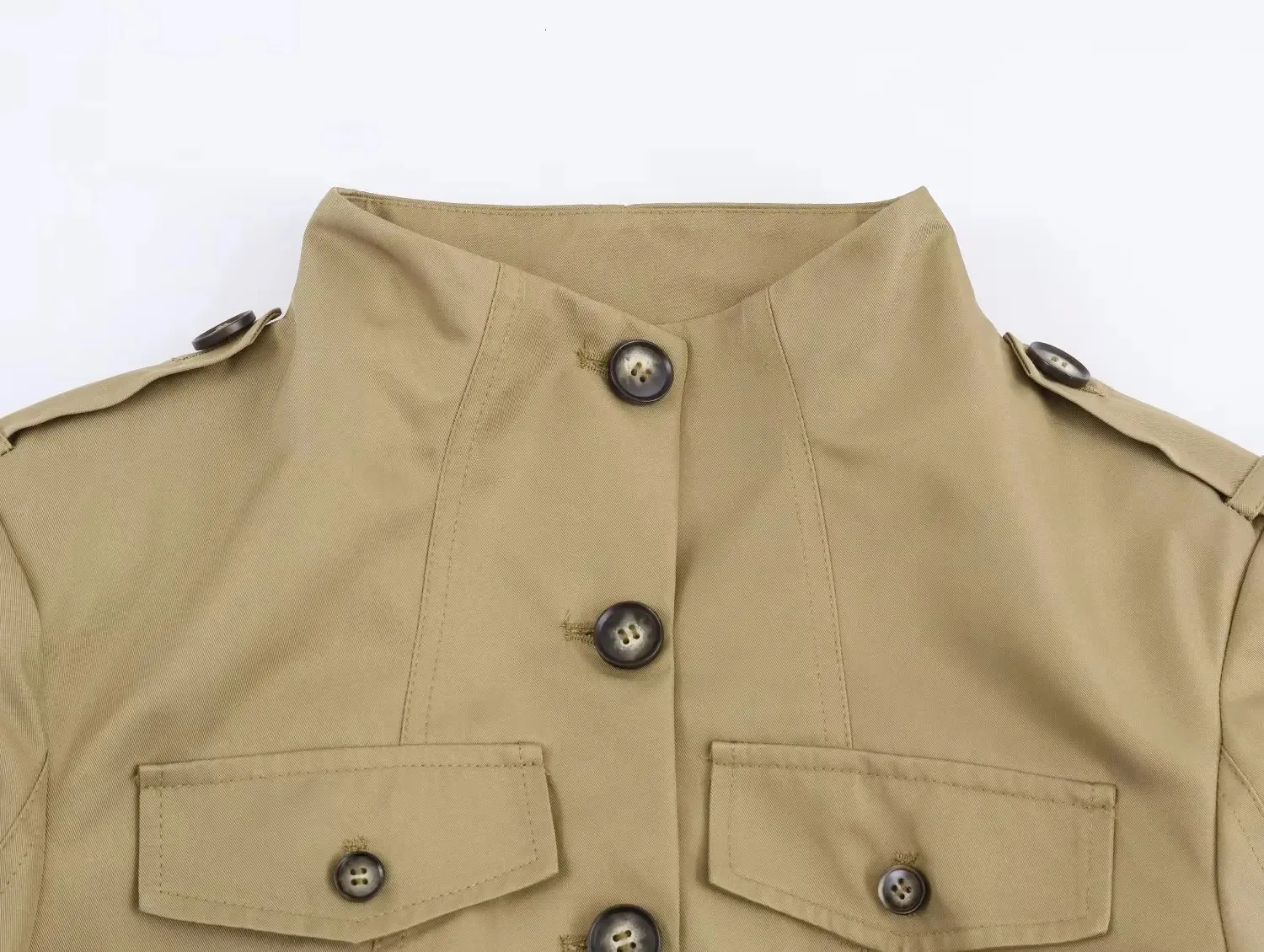 Tidalyf 2025 Women's Casual Jacket: High Neck, Single Button, Shoulder ...