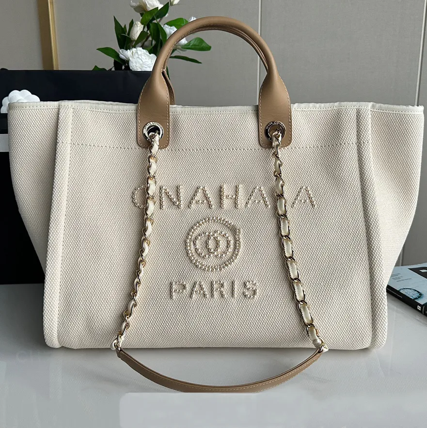 Designer Tote Bag Large Capacity Canvas Shoulder Beach Bag For Women ...