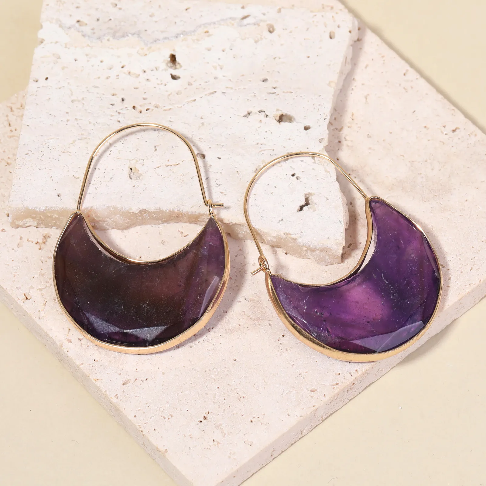 European And American Style Handbag Earrings Moon Shaped Woman Earrings ...