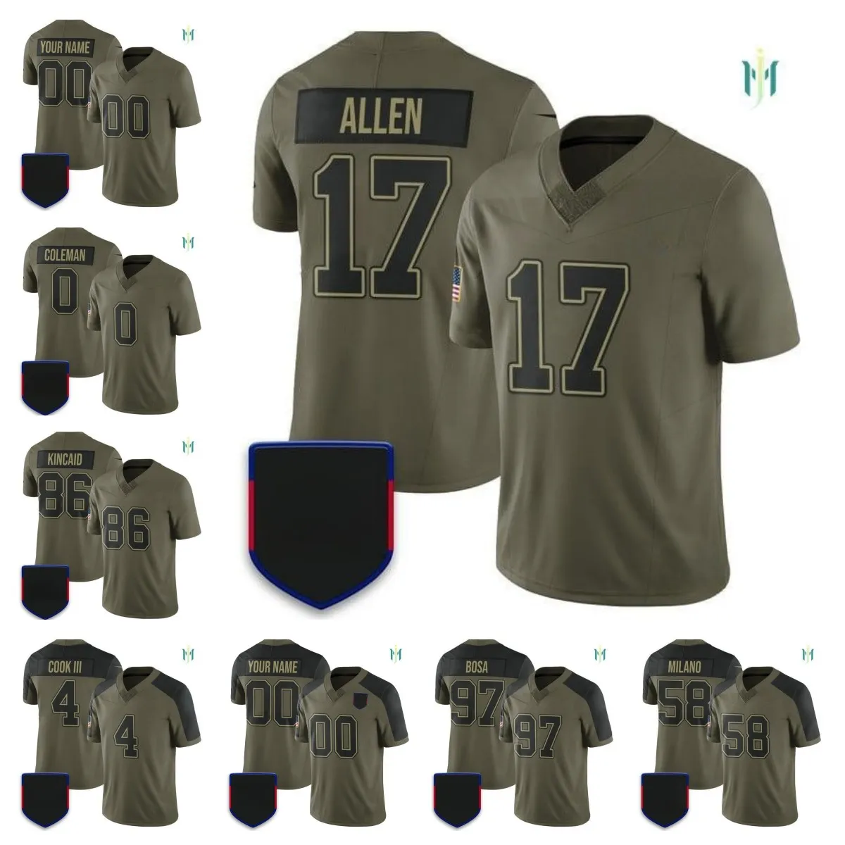 Custom 2026 American Football Shirts Josh Allen, James Cook III, Joey ...
