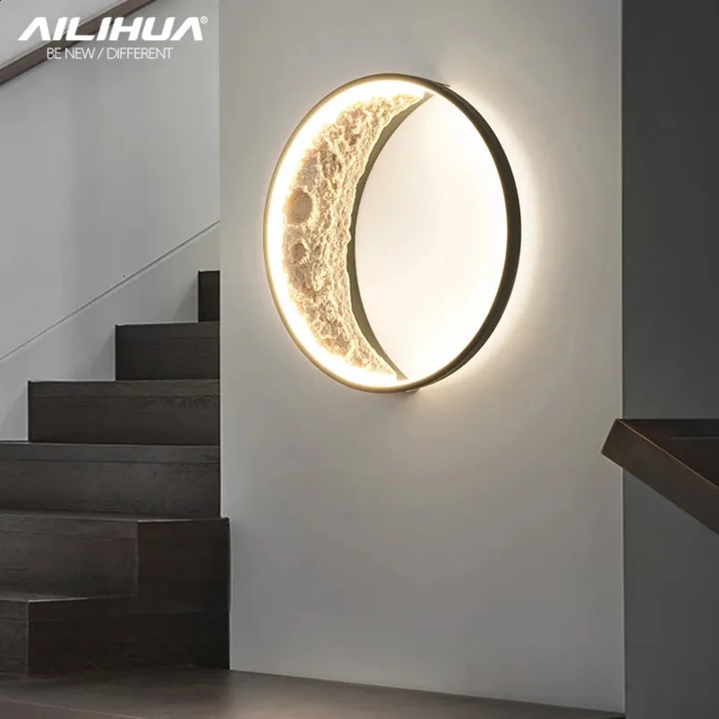 Modern Moon Crescent Moon Wall Light For Creative Corridor Mural ...