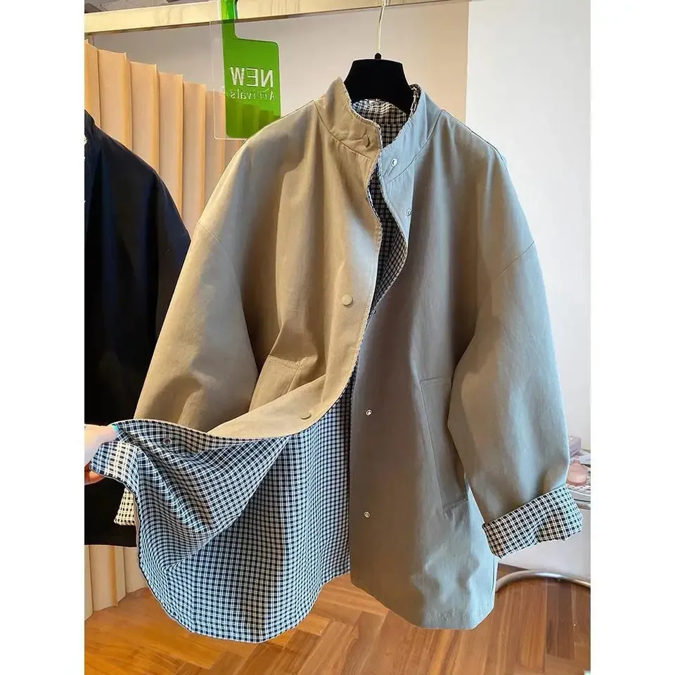 Extra Large European Style Women's Medium Long Trench Coat, Reversible ...