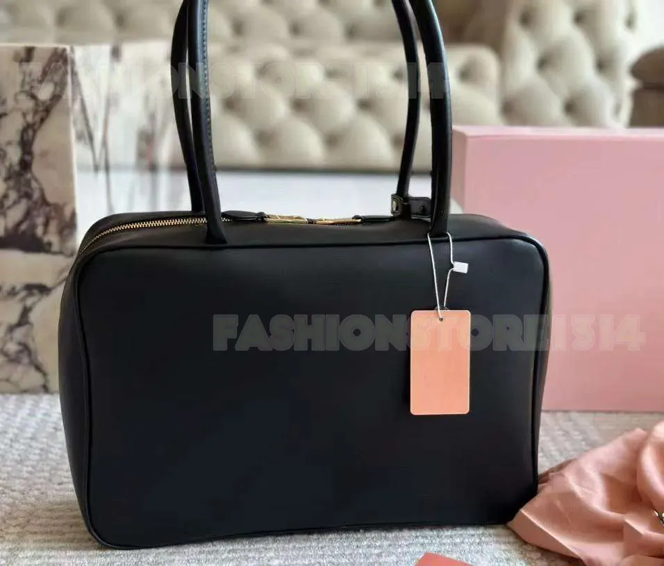 Designer Mini Handbags: Leather Pleated Bowling Shoulder Bag, Underarm ...