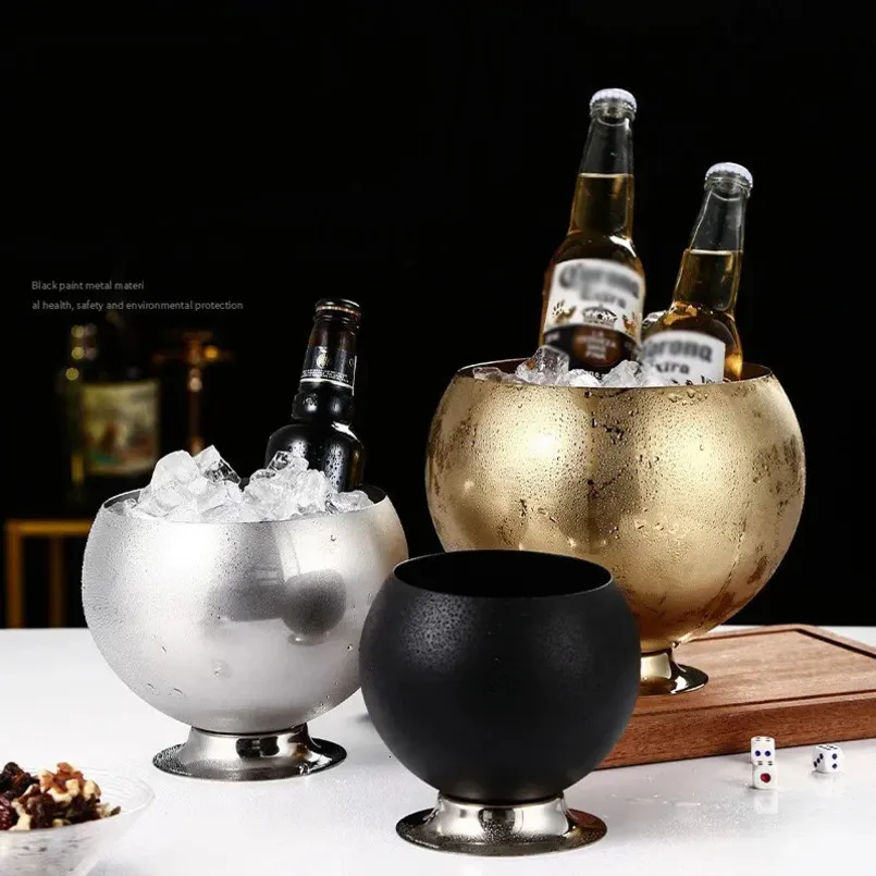 Stainless Steel Ice Bucket Nordic Style Portable Cooler For Wine ...