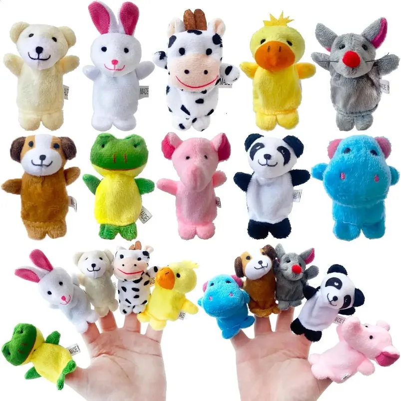 10 Plush Zoo Animal Finger Puppets Cute Animal Mini Toy For Boys And ...