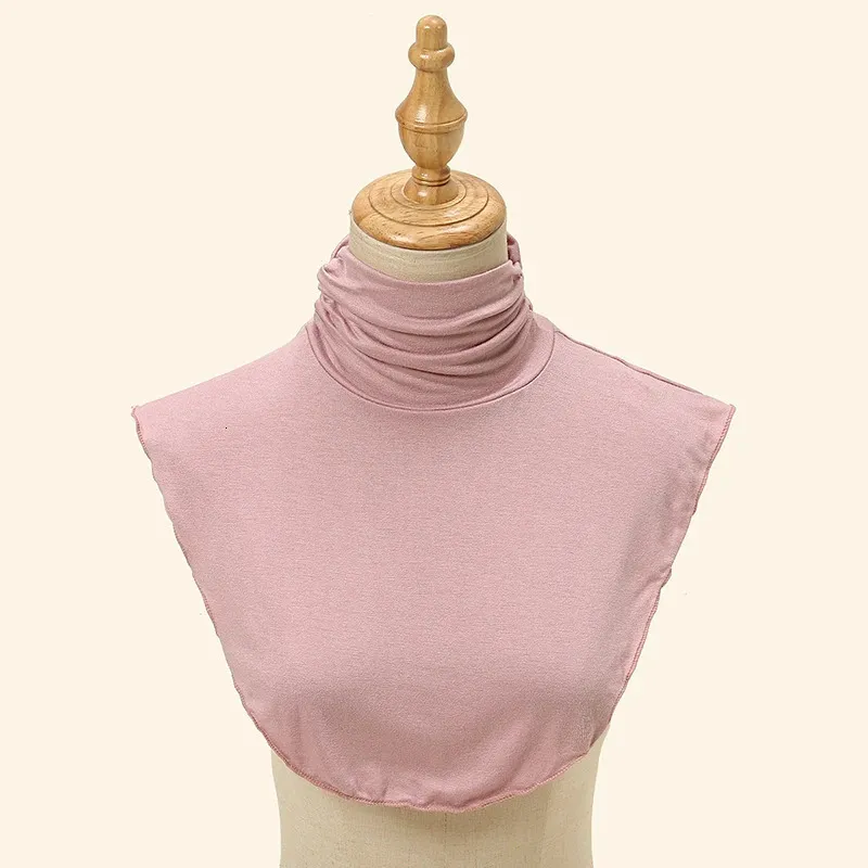 Black Modal High Neck Soft False Collar for Women, Solid Color Elastic ...