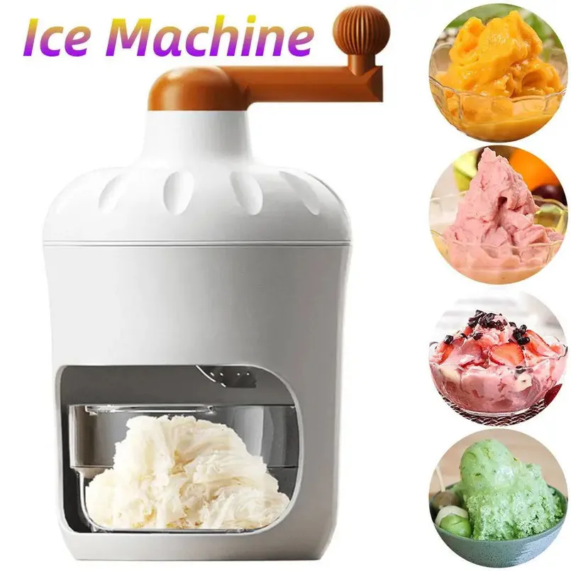 Portable Hand Operated Ice Crusher Slush Maker For Cream, Milkshake ...
