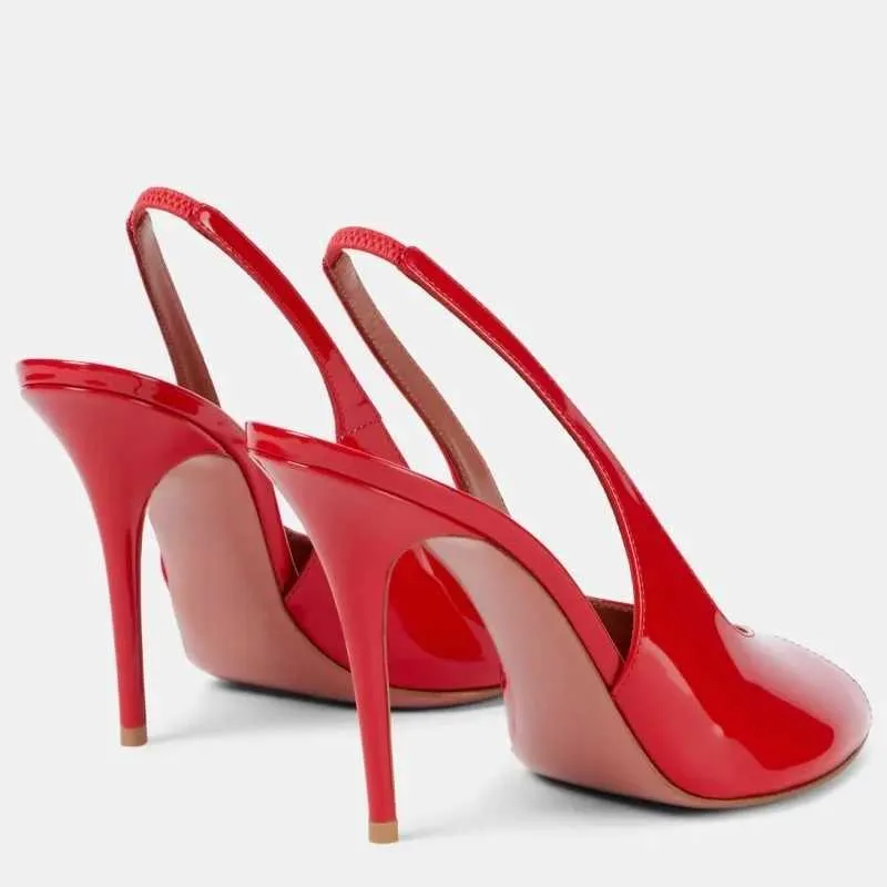 Europe & America Women's High Heel Sandals - Pointed Peep Toe, Elastic ...