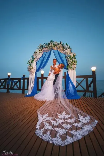 Bridal Cathedral Veil Wedding Blusher Veil, 1 Tier Long Lace, White ...