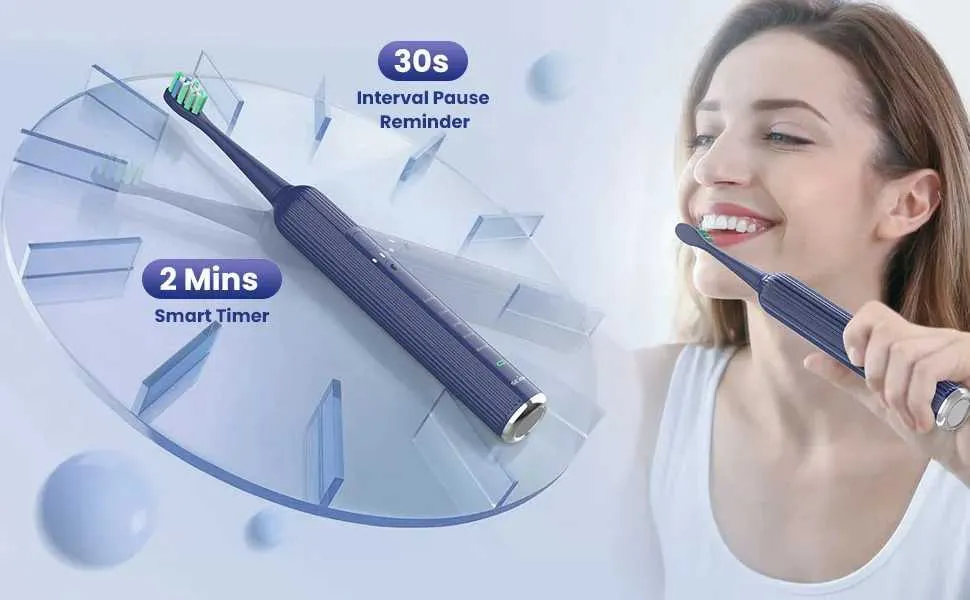 Sejoy Oral Cleaning Personal Sonic Electric Toothbrush - IPX7, 5 Modes ...