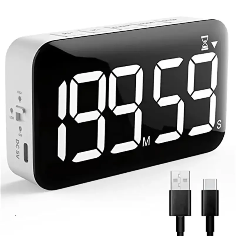 Rechargeable LED Kitchen Timer Large Magnetic Digital Countdown Timer ...