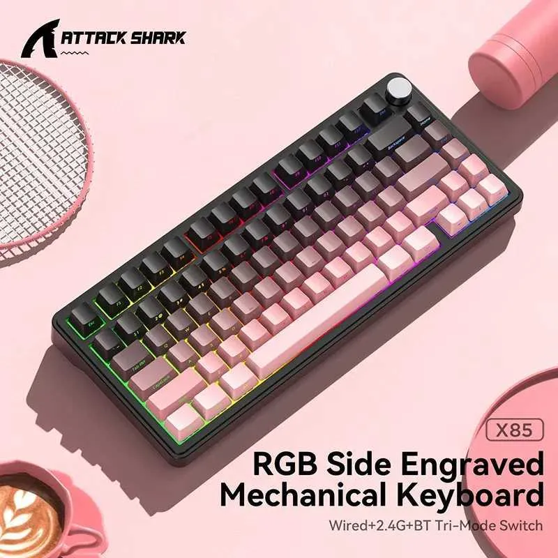 Attack Shark X85 Mechanical Keyboard - RGB Backlight, 3 Mode Wireless ...